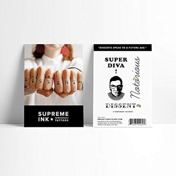 Other | Fctry Notorious Rbg Supreme Ink Temporary Tattoos Pack Of 4 ...